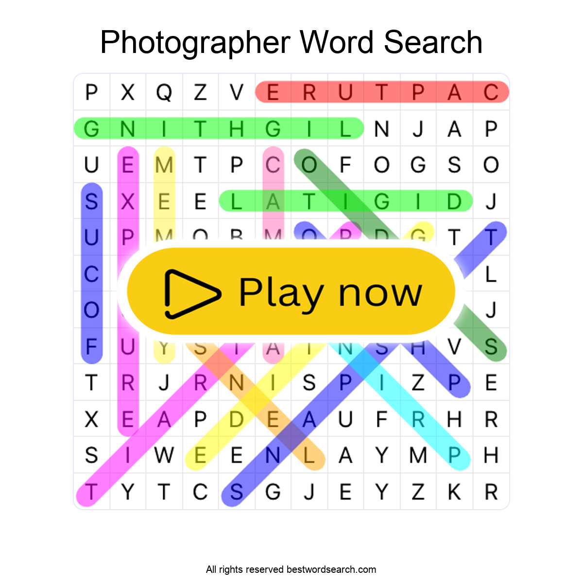 Photographer | Careers Word Search