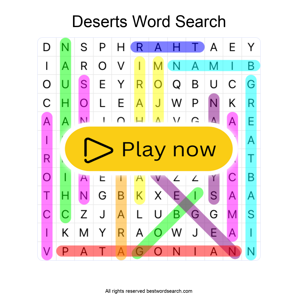 Deserts | Geography Word Search
