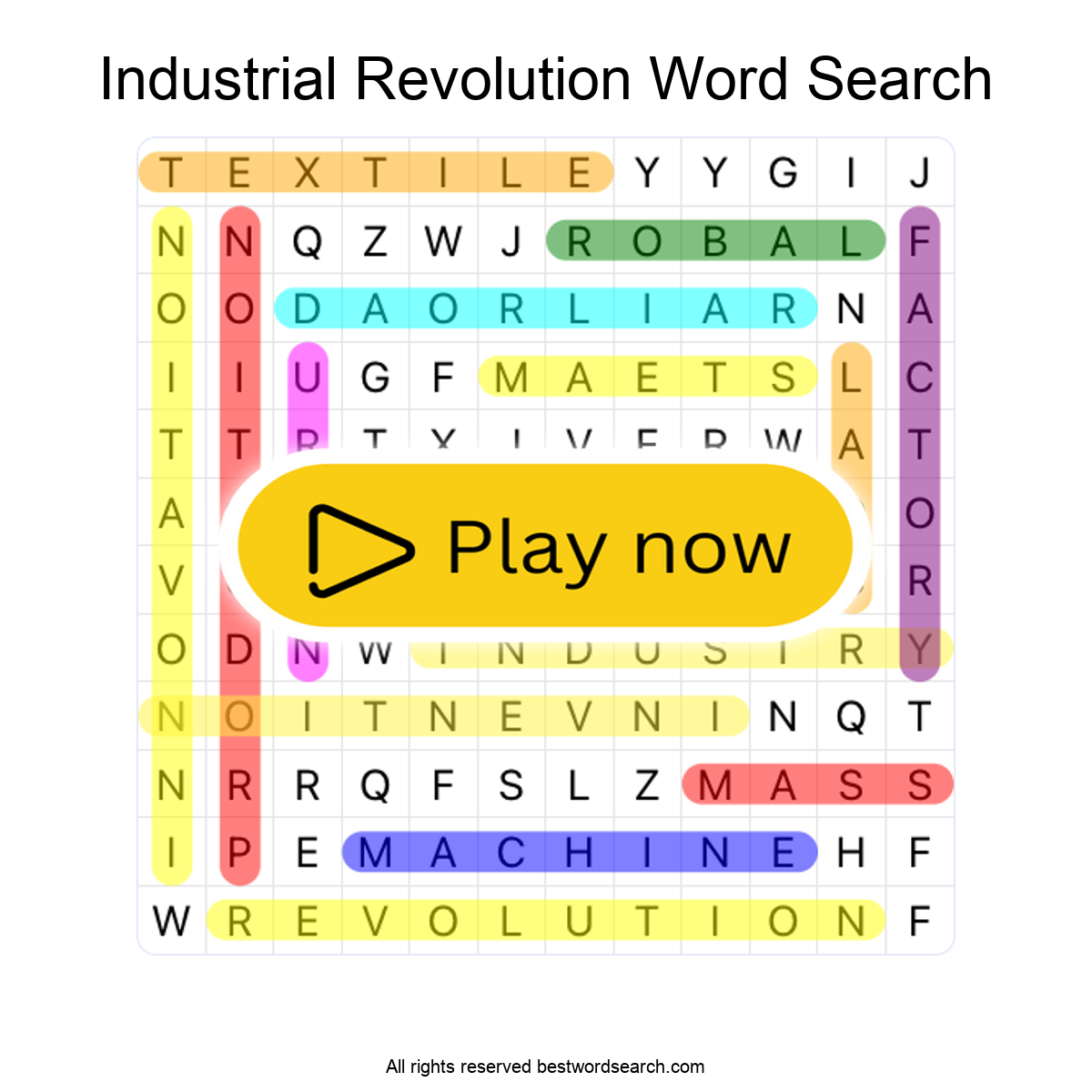 Industrial Revolution | History Word Search