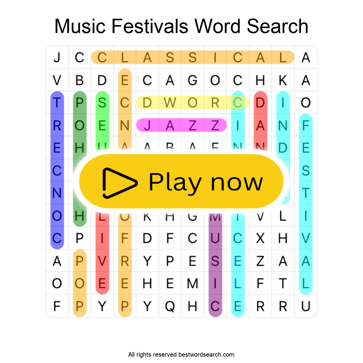 Music Festivals | Music Word Search