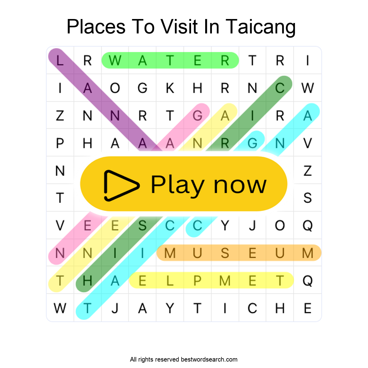 Places to Visit in Taicang | Places to visit Word Search
