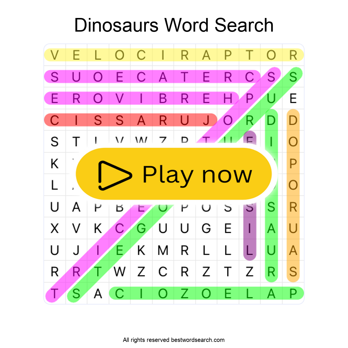 Dinosaurs | Science Word Search