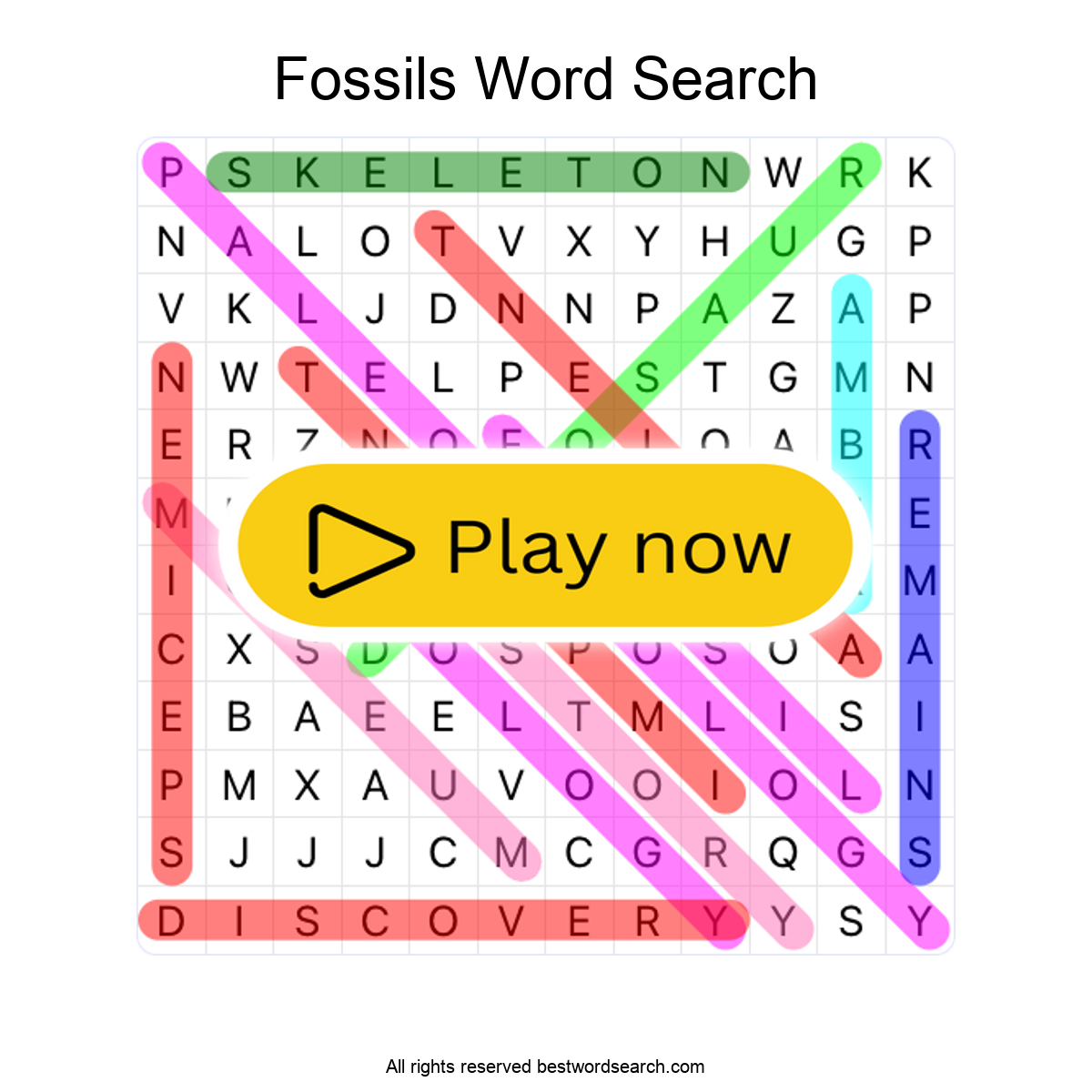 Fossils | Science Word Search