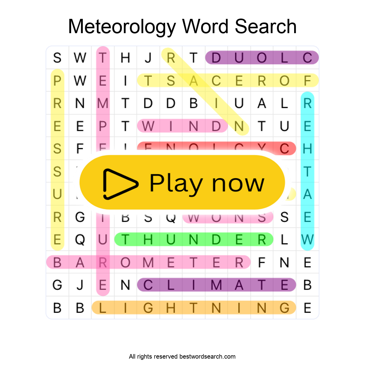 Meteorology | Science Word Search