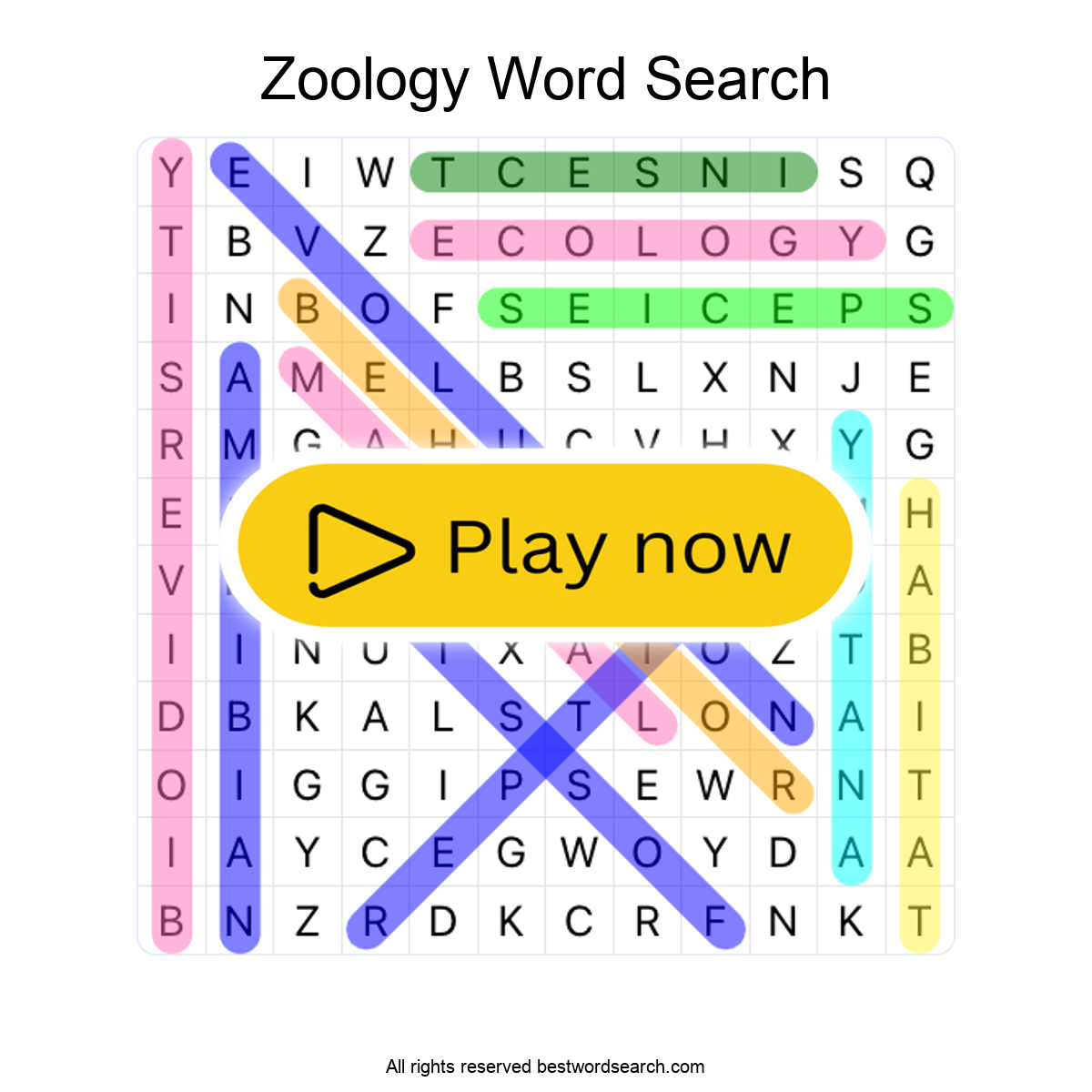Zoology | Science Word Search
