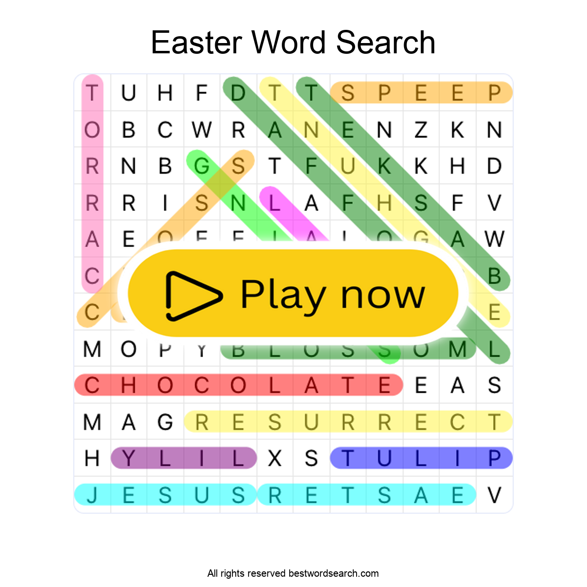 Easter | Seasonal and Holidays Word Search