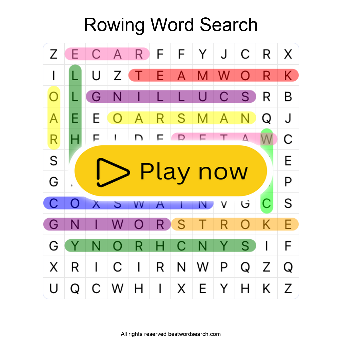 Rowing | Sports Word Search