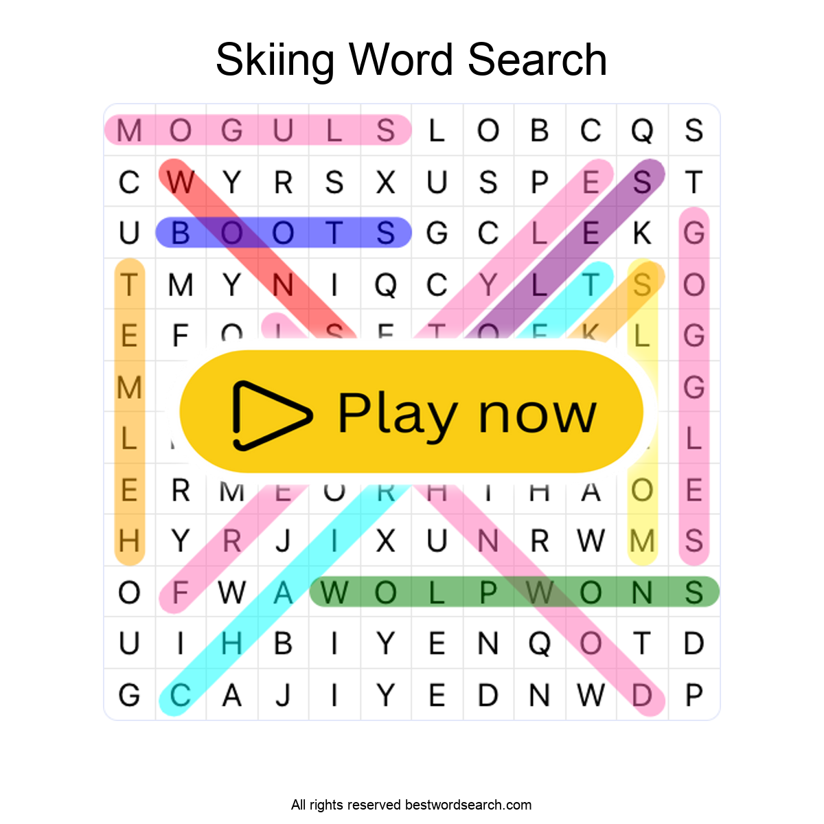 Skiing | Sports Word Search