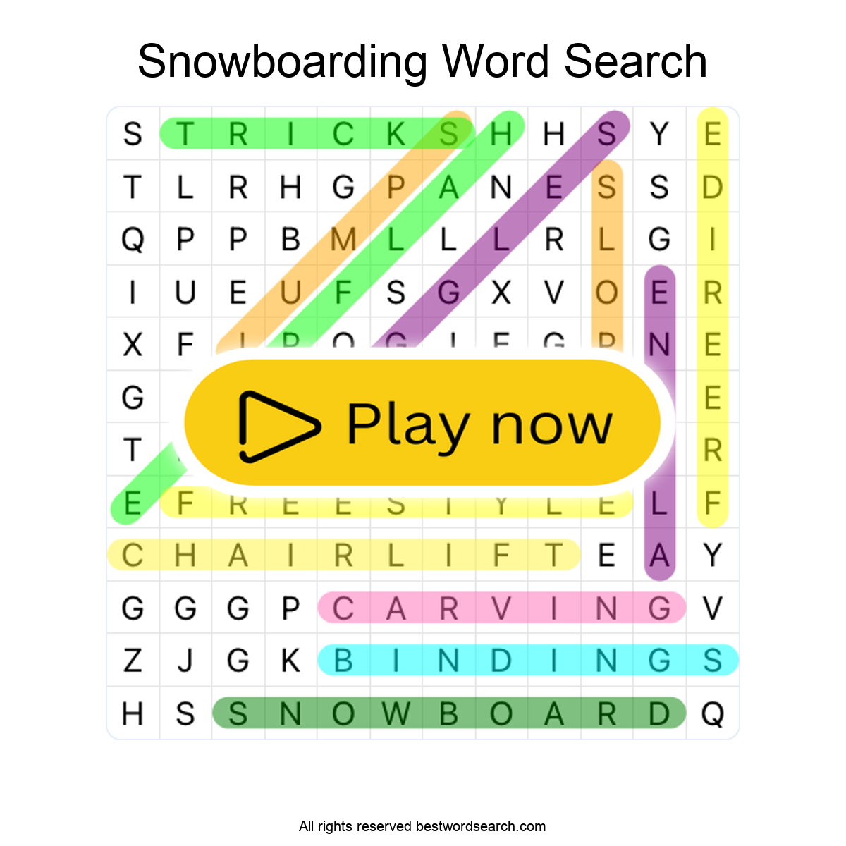 Snowboarding | Sports Word Search