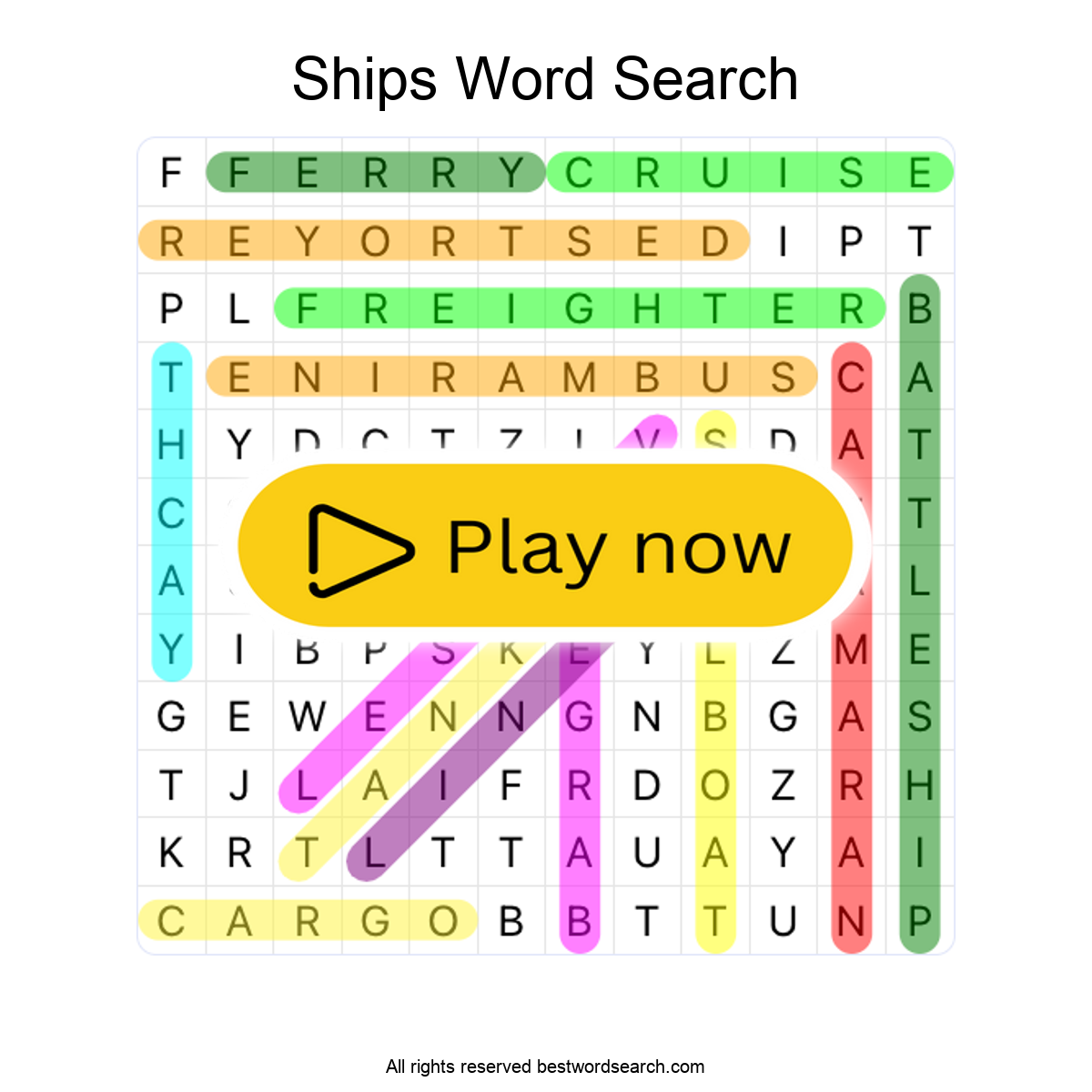 Ships | Transportation Word Search