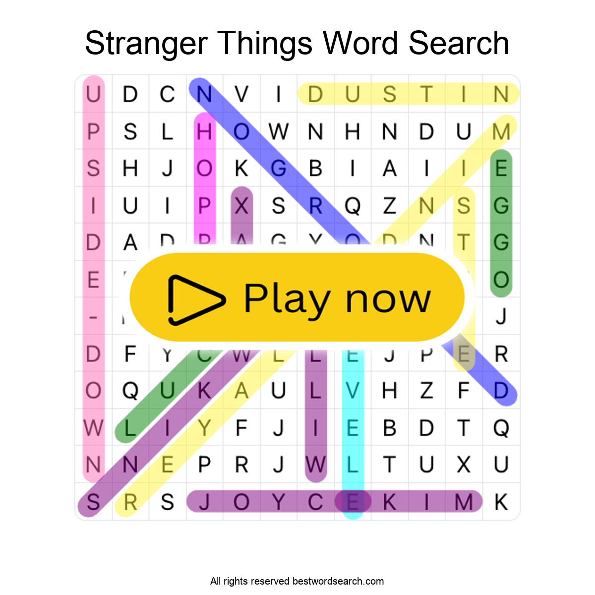 Stranger Things | TV Series Word Search